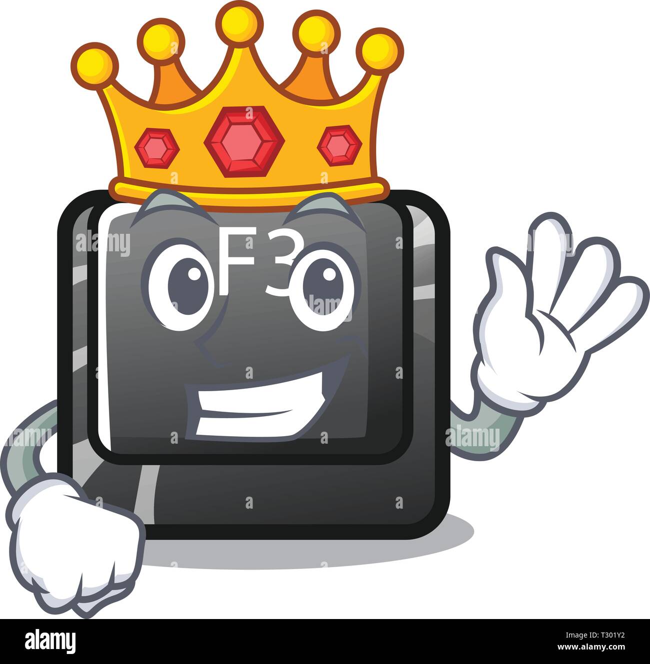 King f3 button installed on cartoon computer vector illustration Stock ...