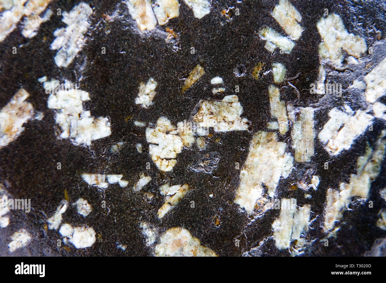 An interesting structure of the stone is photographed close-up. Macro ...