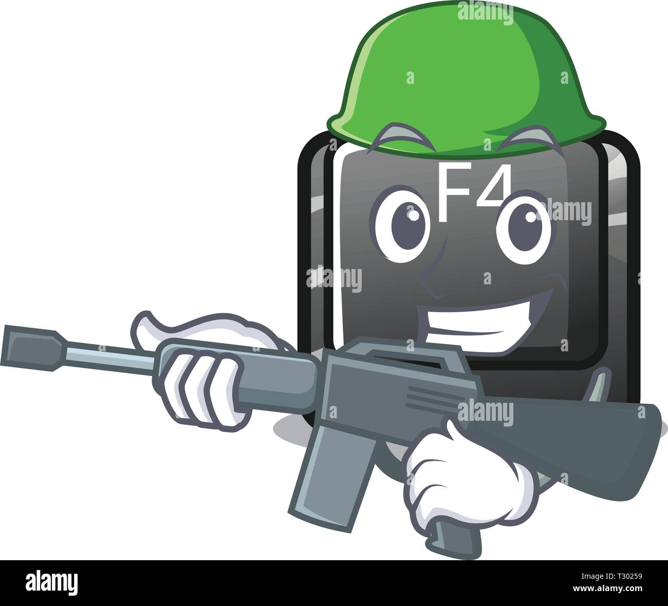 Army f4 button installed on cartoon keyboard vector illustration Stock ...