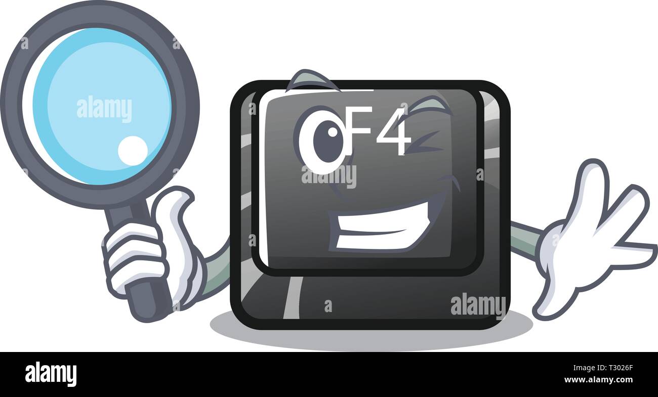 Detective button f4 isolated with the character vector illustration ...