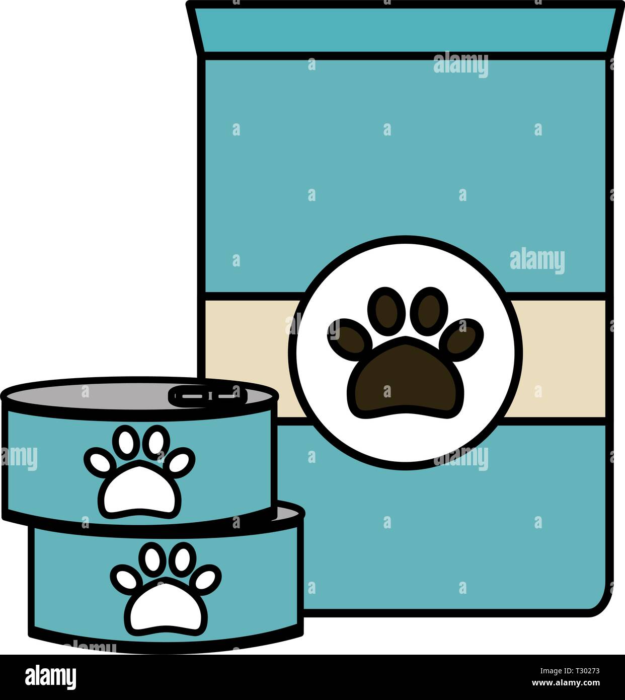 pet food bag and can vector illustration design Stock Vector Image ...