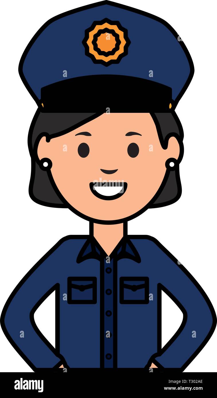 female police officer avatar character vector illustration design Stock ...