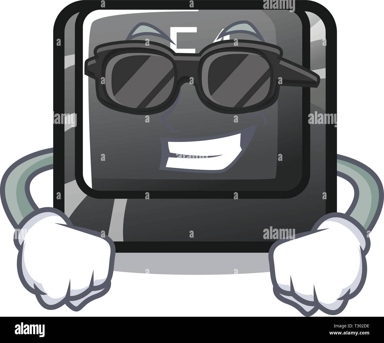 Super cool button f4 isolated with the character vector illustration ...
