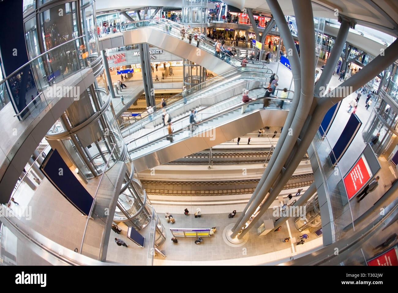 High view of hauptbahnhof Berlin Central Railway Station Stock Photo ...