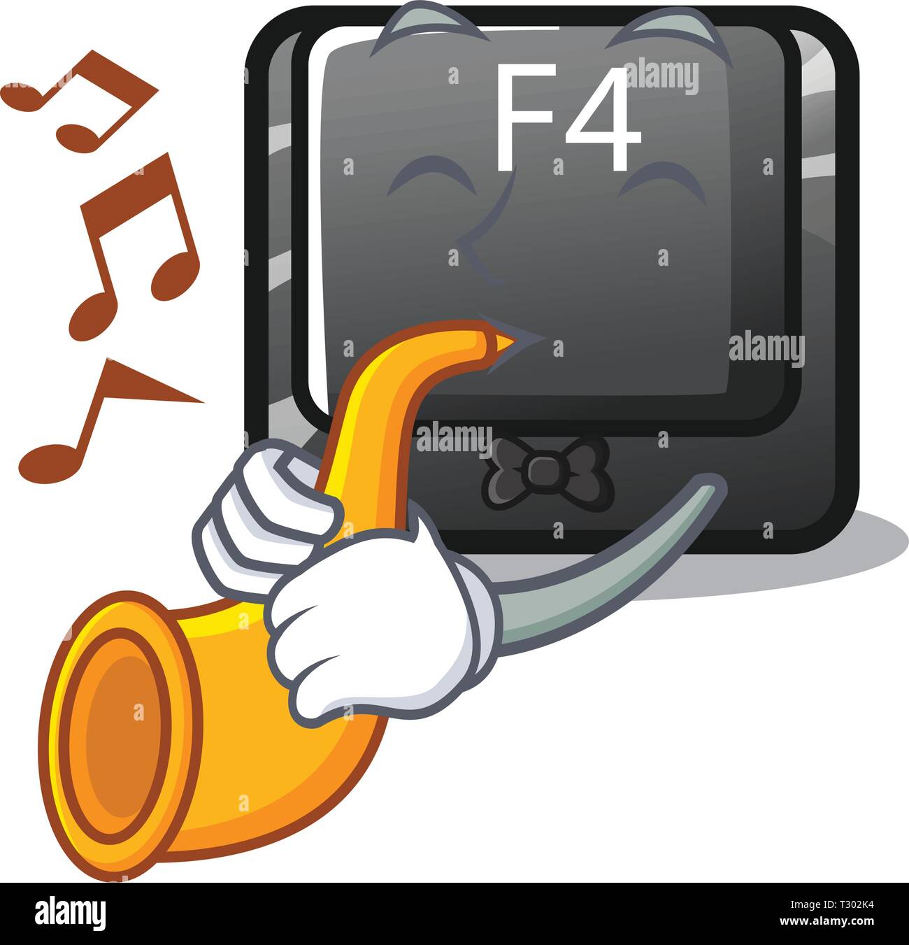With trumpet button f4 in the shape cartoon vector illustration Stock ...