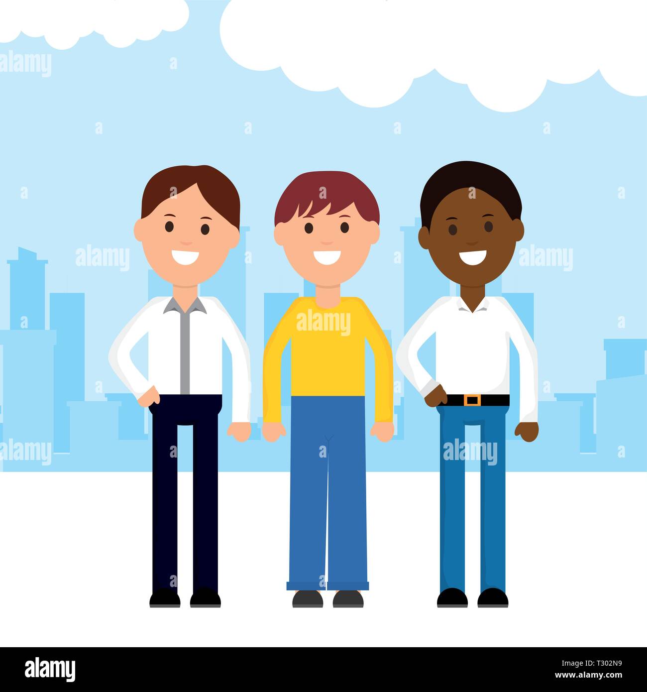 group of men characters vector illustration design Stock Vector Image ...