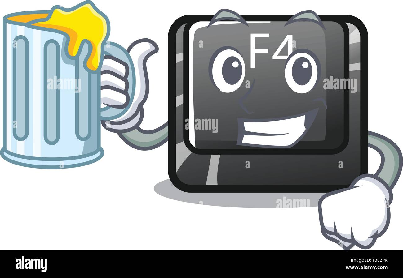 With juice button f4 in the shape cartoon vector illustration Stock ...