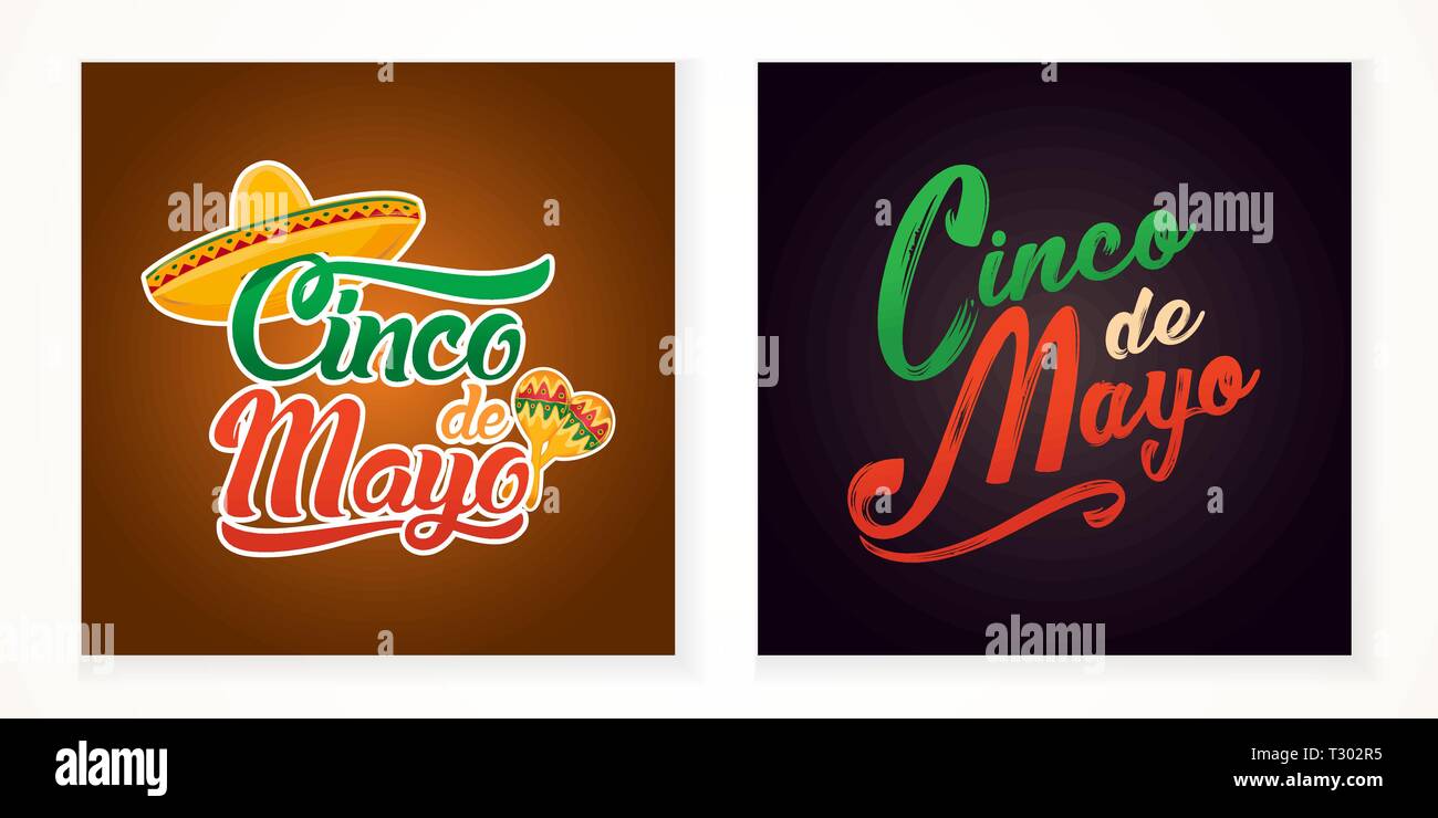 Cinco de Mayo lettering greeting text illustration Stock Vector Image ...