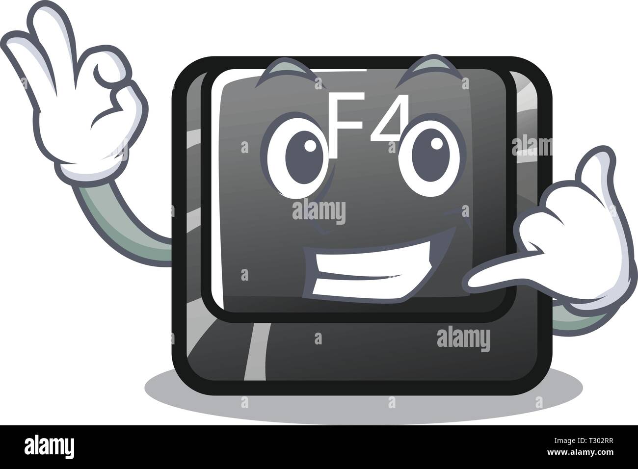 Call me button f4 on the mascot computer vector illustration Stock ...