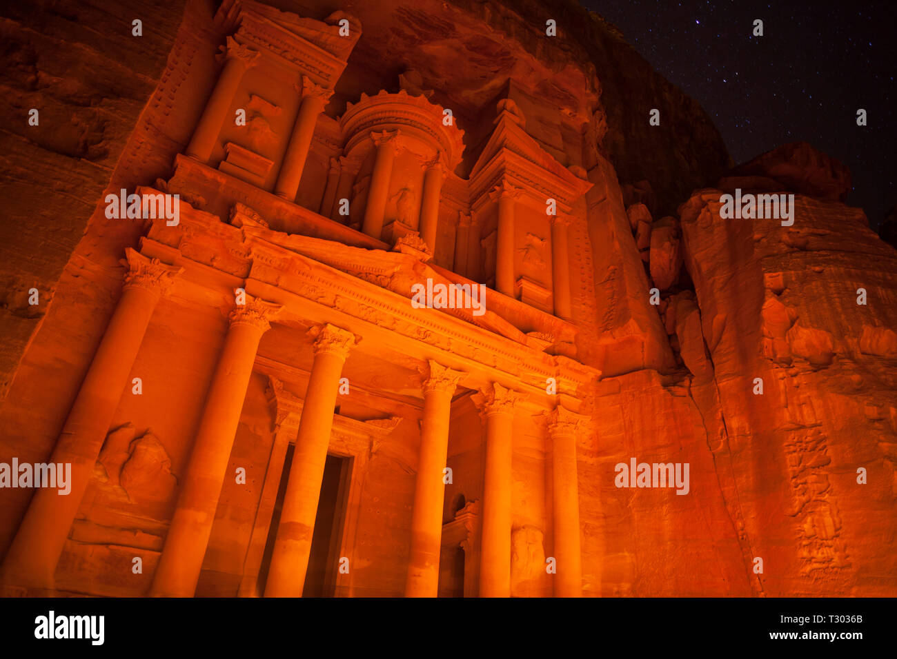 The Treasury at dusk. Petra, Jordan Stock Photo - Alamy