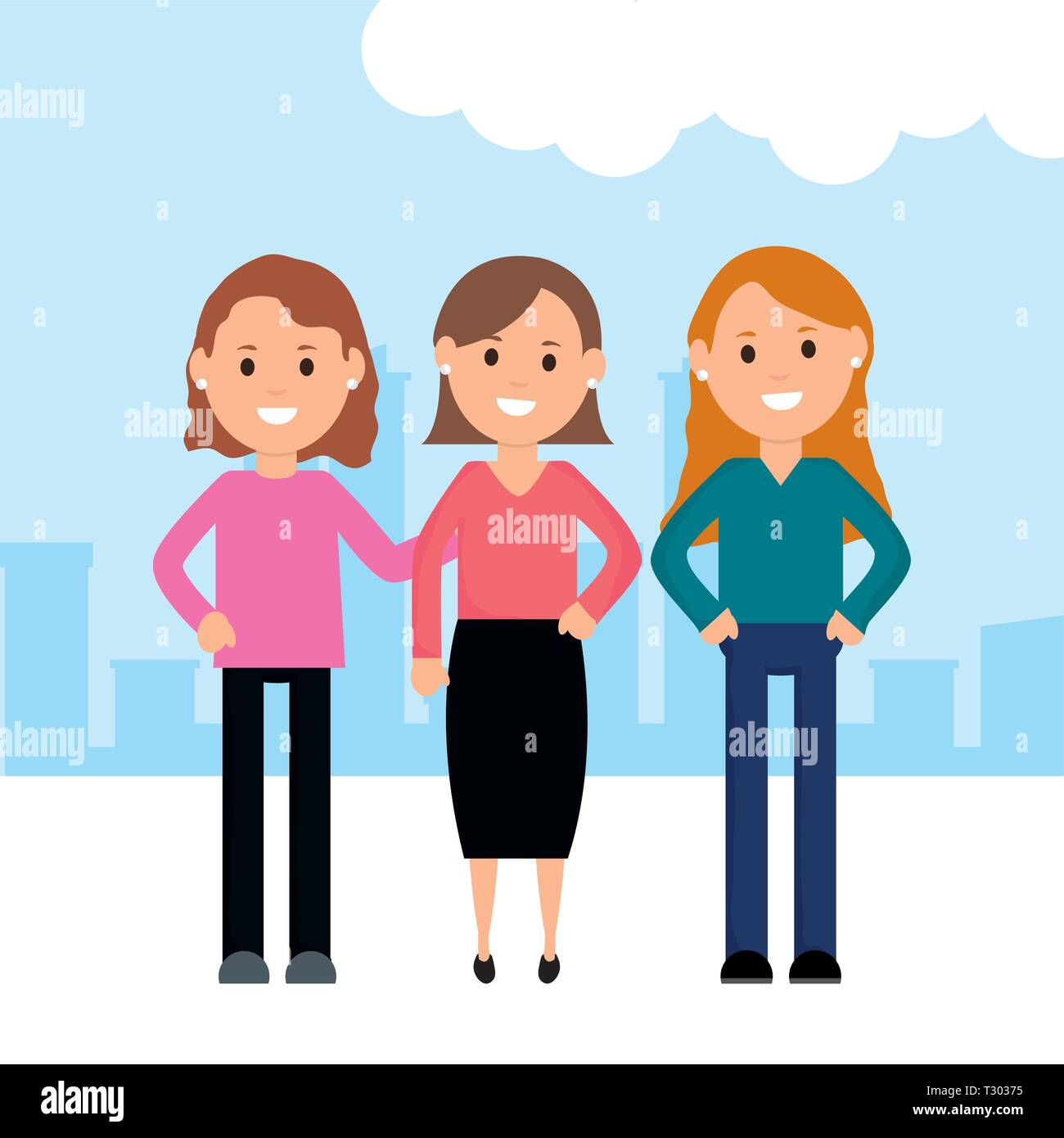 group of girls characters vector illustration design Stock Vector Image ...