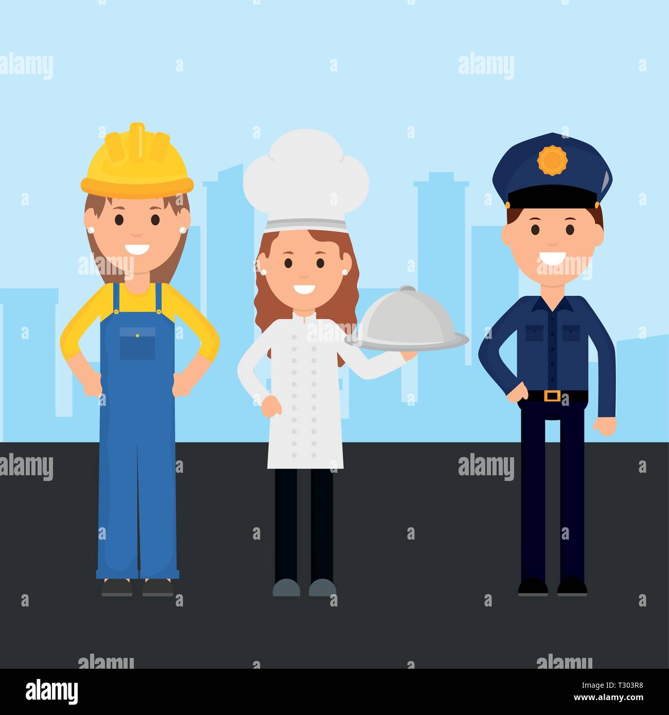 group of professionals workers vector illustration design Stock Vector ...