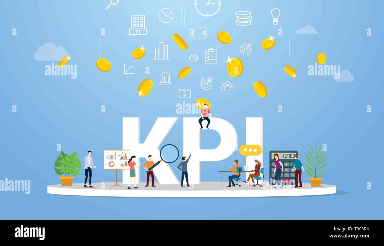 kpi key performance indicator concept business with team people work ...