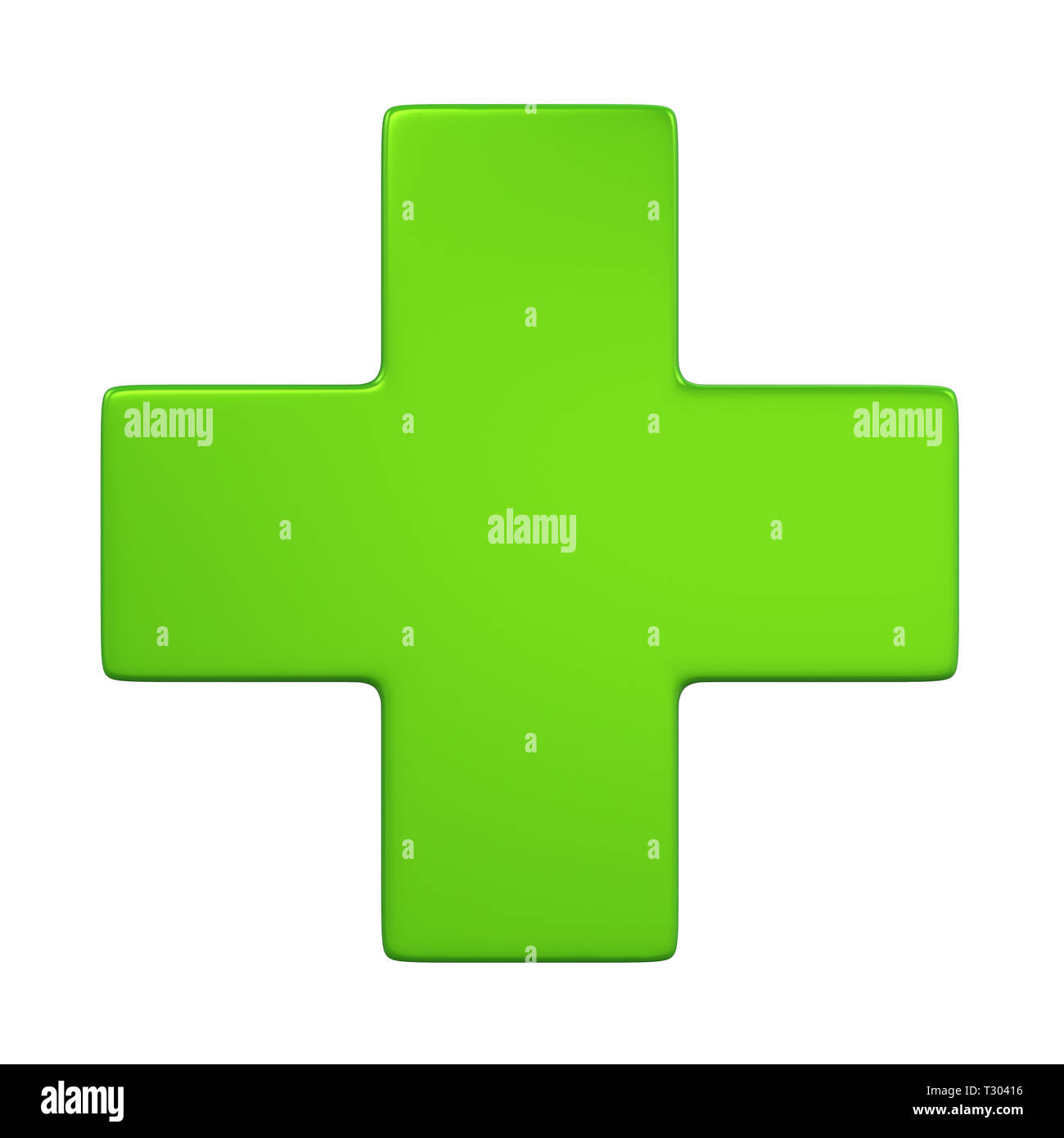 Green Cross Sign Isolated Stock Photo - Alamy