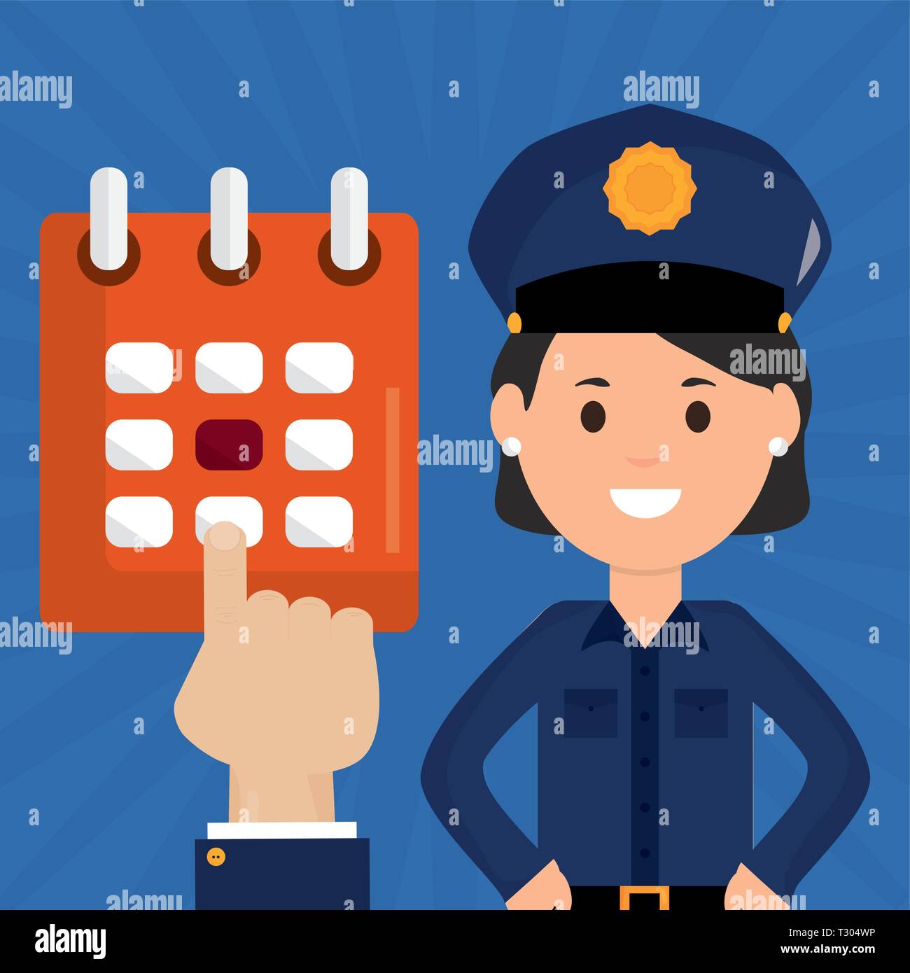 female police officer avatar character vector illustration design Stock ...