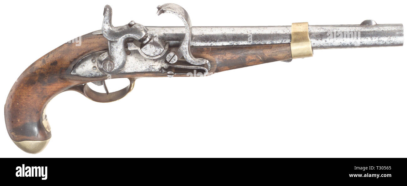 Small arms, pistols, flintlock pistol model 1816, calibre 17,5 mm, wirh ...