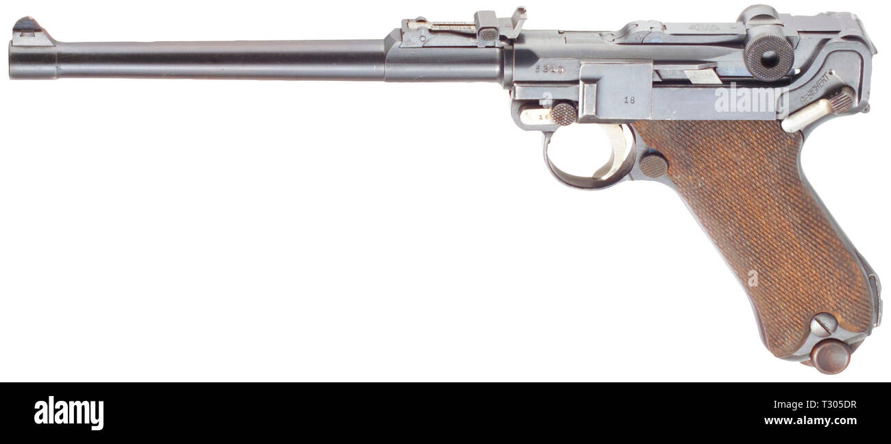 Small arms, pistols, Luger Pistol 08 Parabellum, caliber 9 mm ...