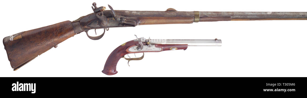 Civil long arms, flintlock and caplock, flintlock shotgun, South German ...