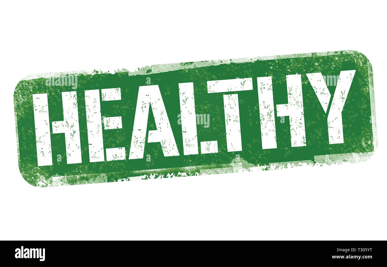 Healthy sign or stamp on white background, vector illustration Stock ...