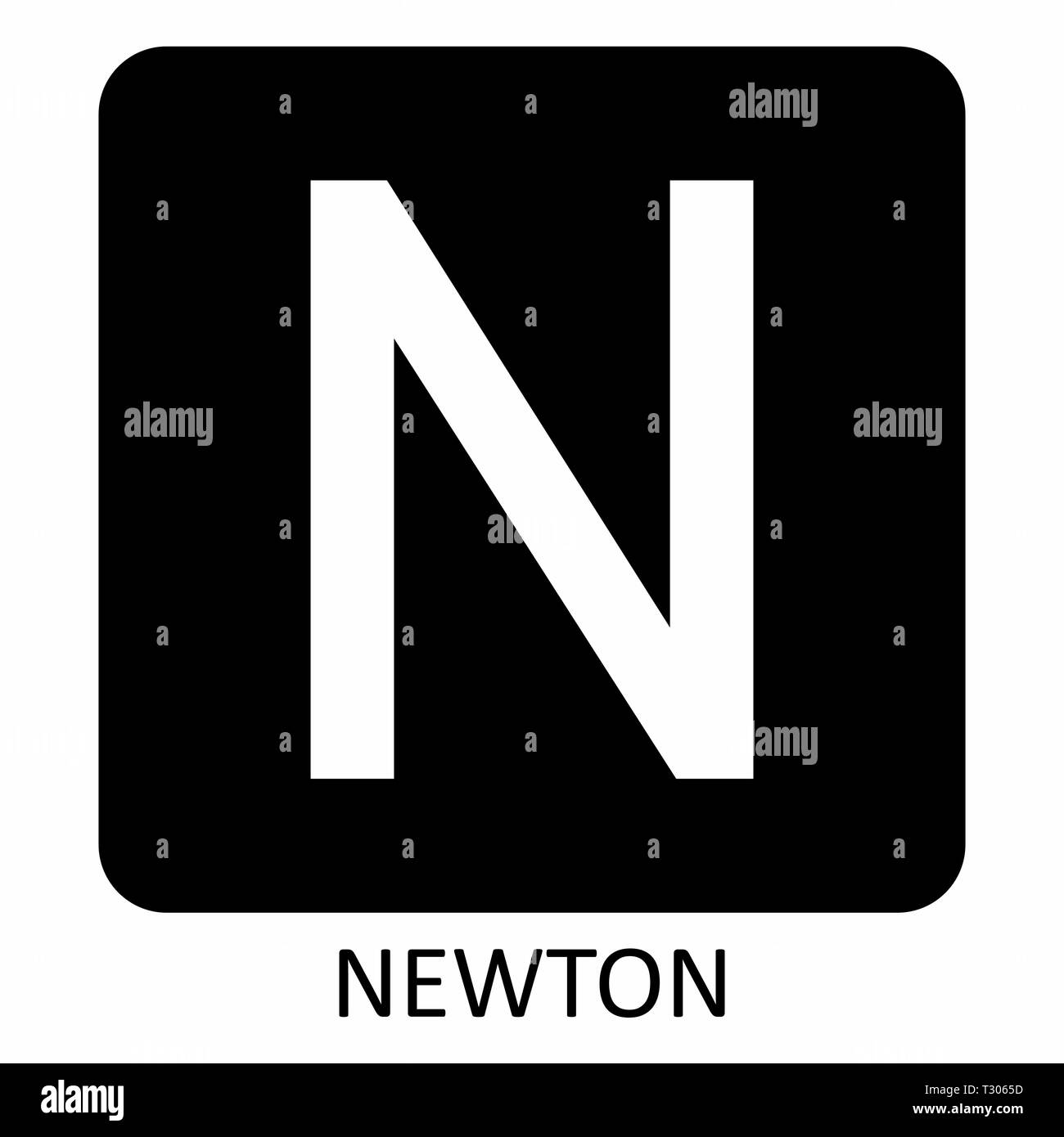 The white Newton force symbol on white background Stock Vector Image ...
