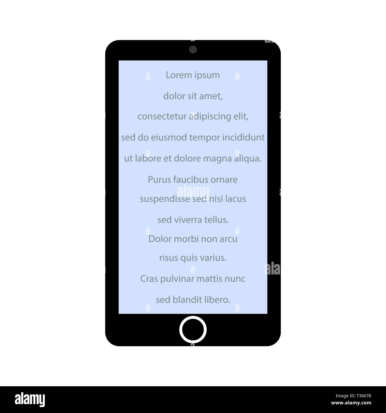 Icon phone with text. Flat sign on a white background Stock Vector ...