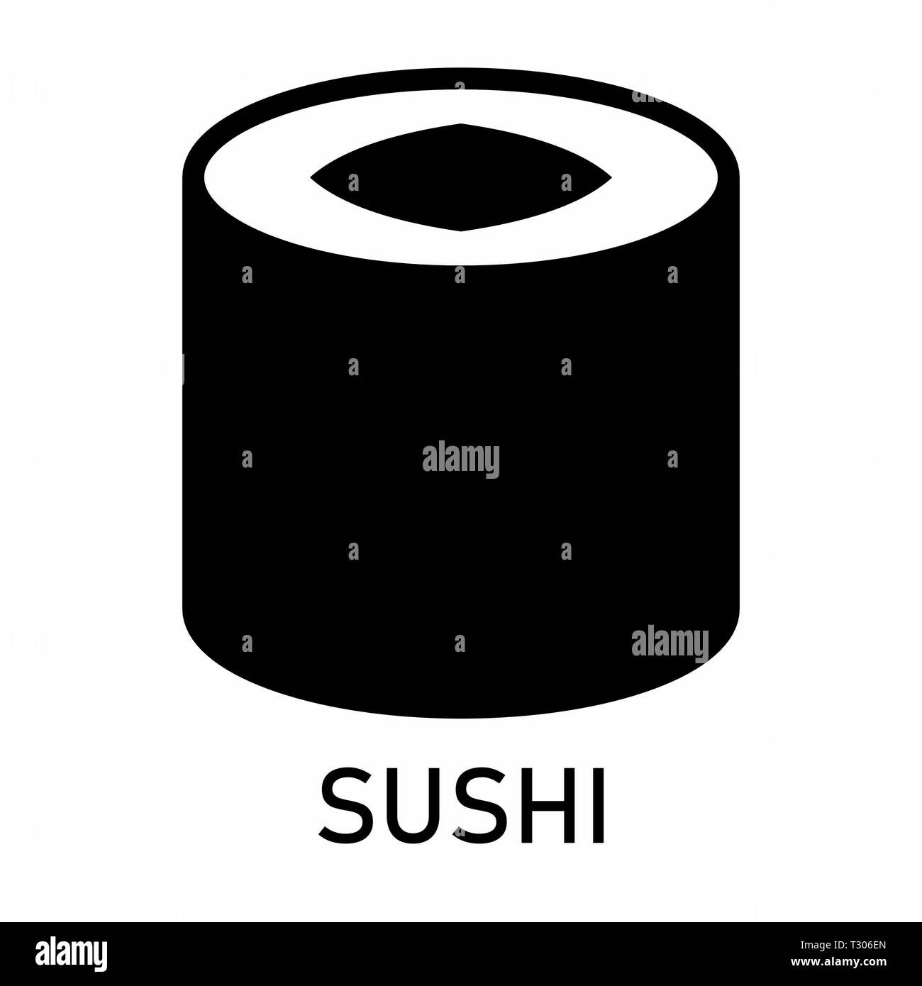 Japanese sushi isolated on Black and White Stock Photos & Images - Alamy