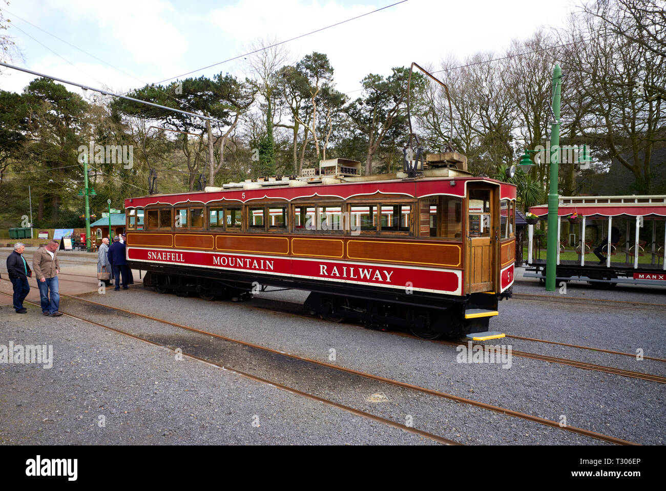 Heritage Snaefell Mountain Railway train number 5 at Laxey station ...