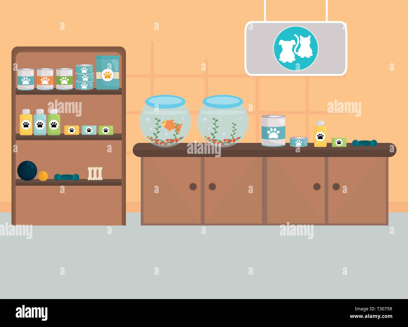Aquariums pet shop vector hi-res stock photography and images - Alamy