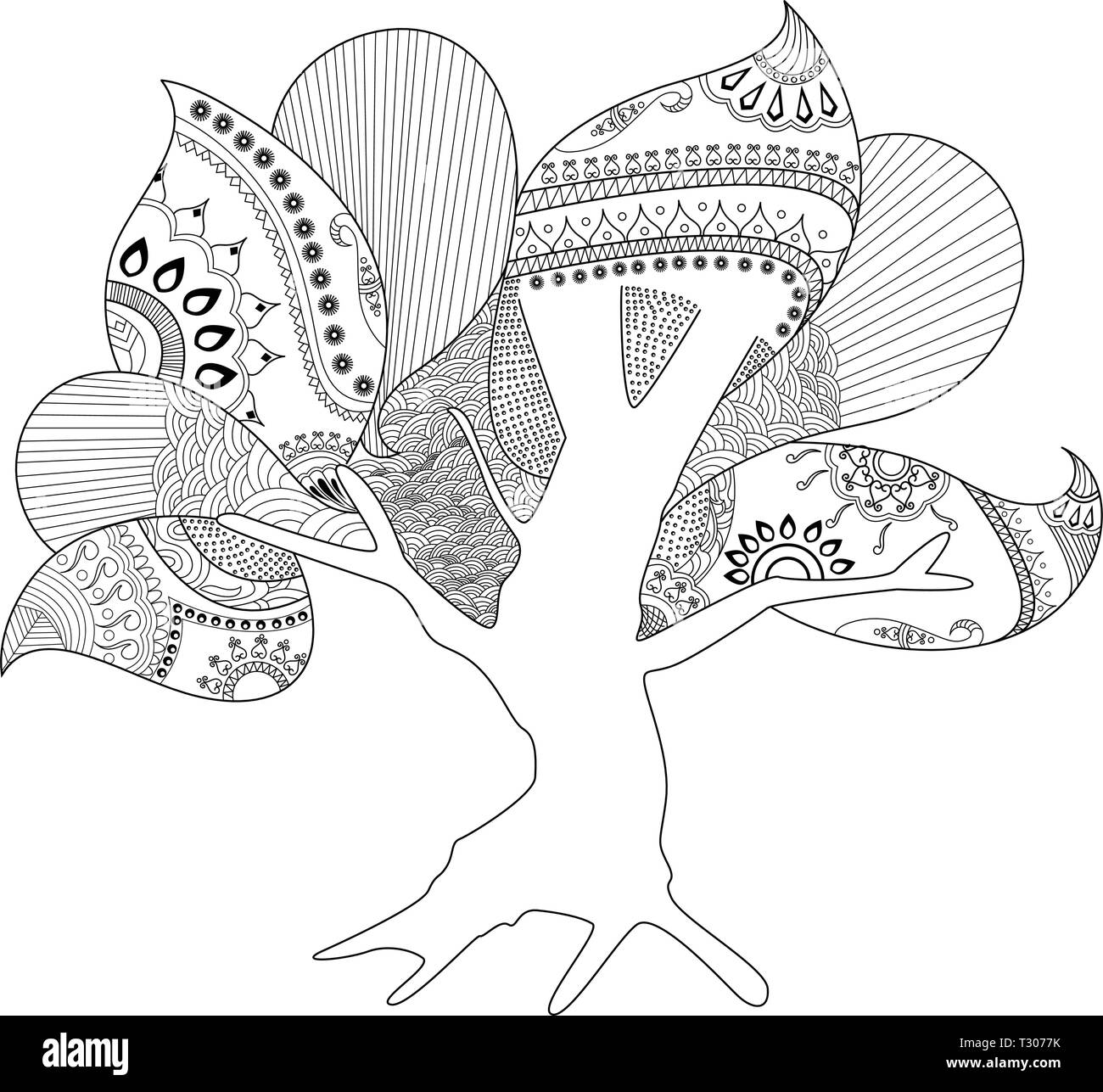 Hollow Tree Coloring Page Artwork Stock Vector Image & Art - Alamy