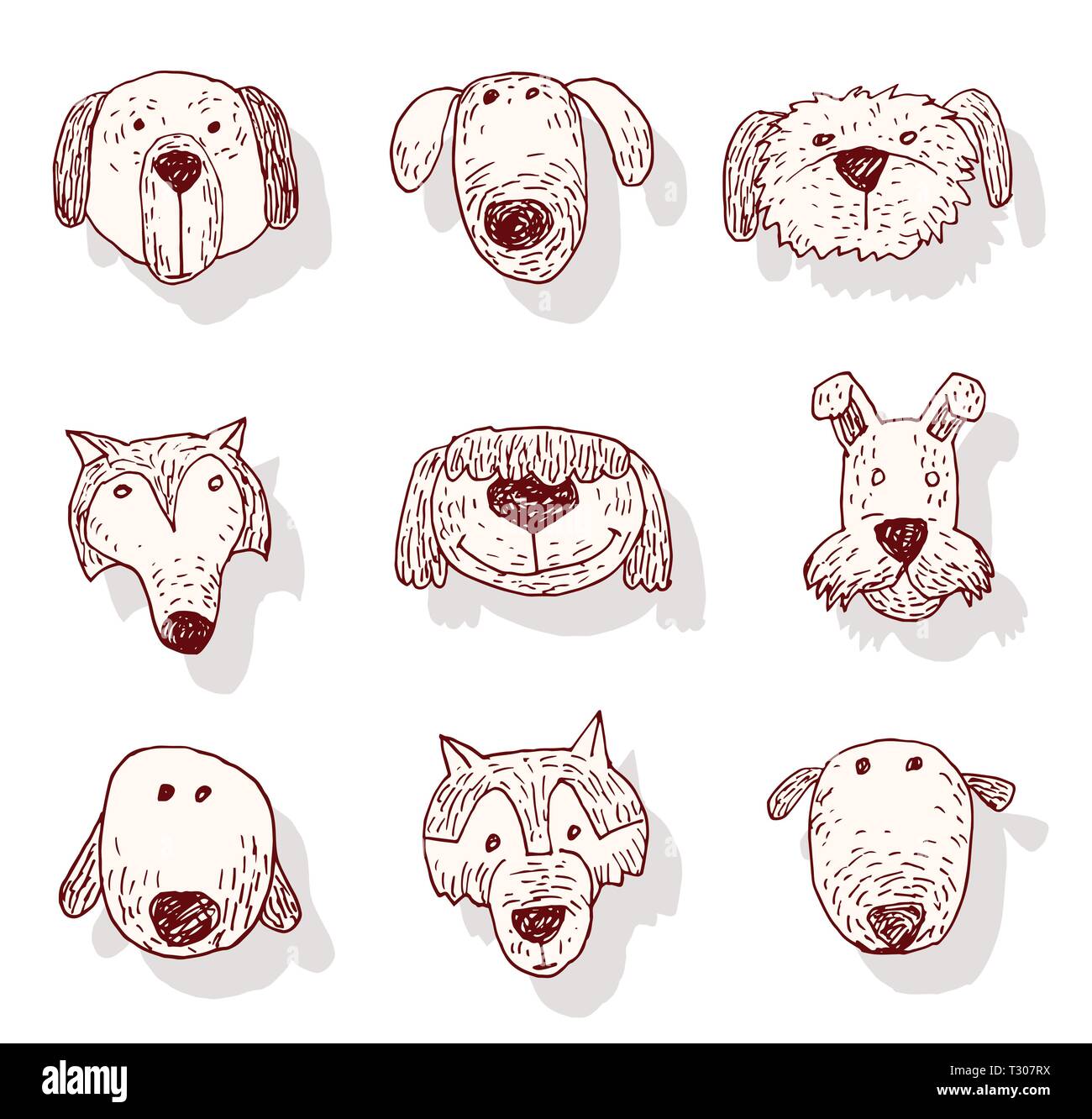 Dog breed collection icons - vector illustration Stock Vector Image ...