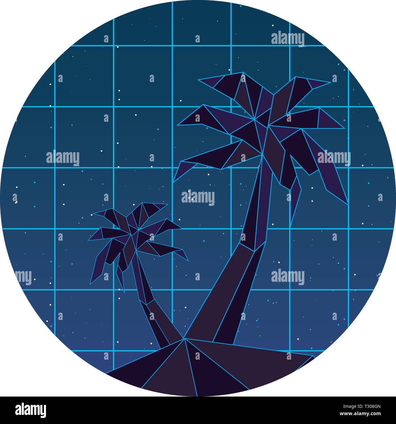 geometric abstract landscape tropical palm vector illustration Stock ...