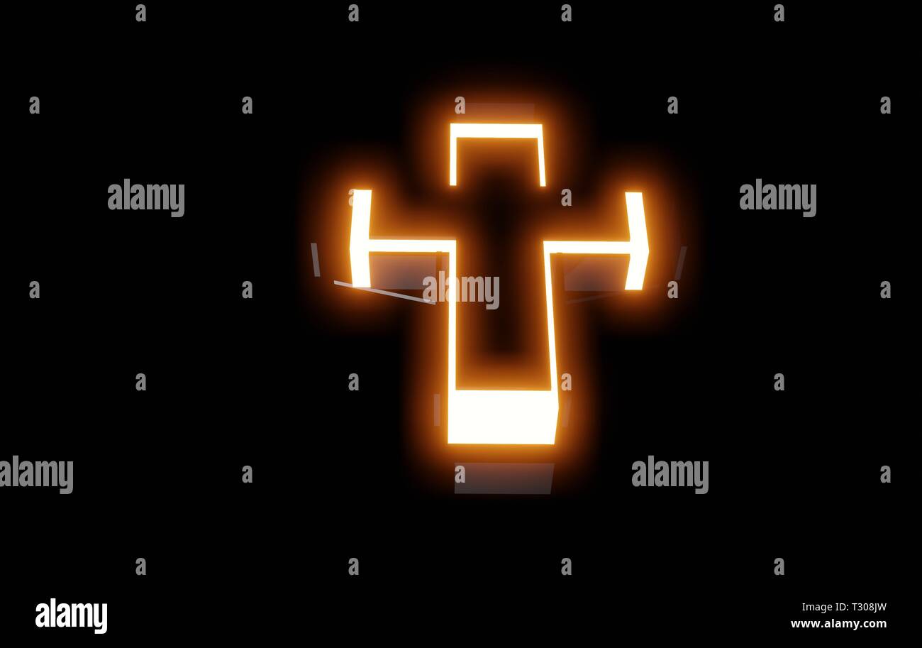 3D Christian cross glowing in the dark Stock Photo - Alamy