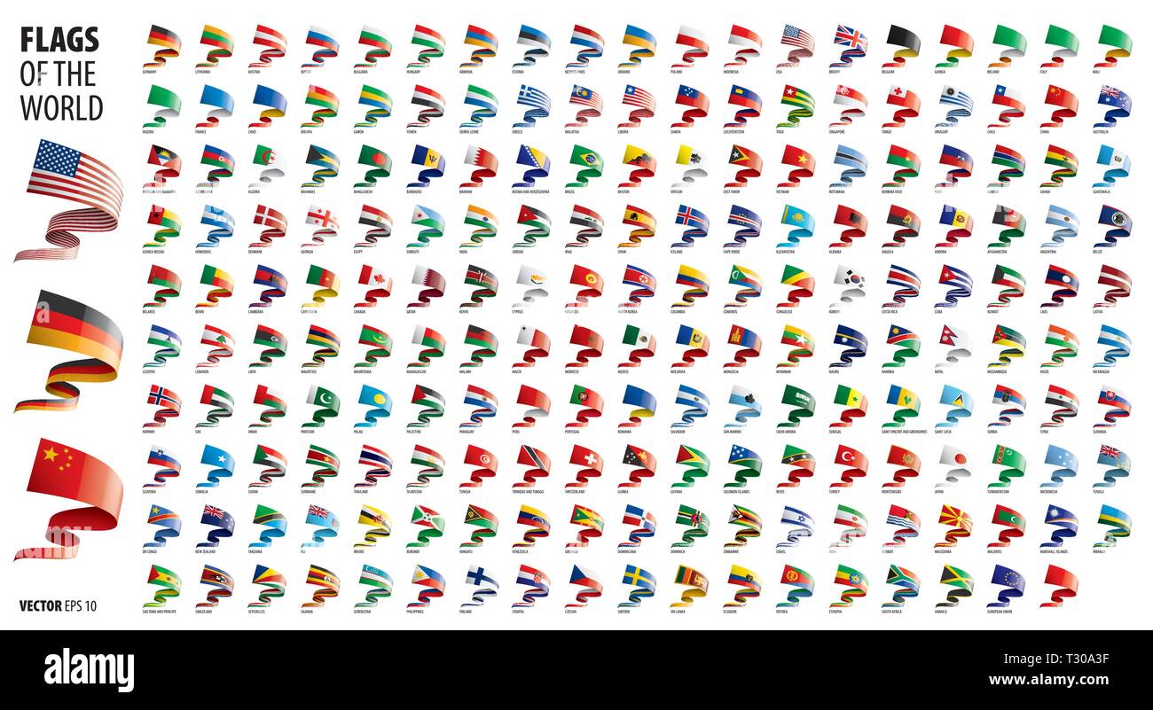 National flags of the countries. Vector illustration on white ...