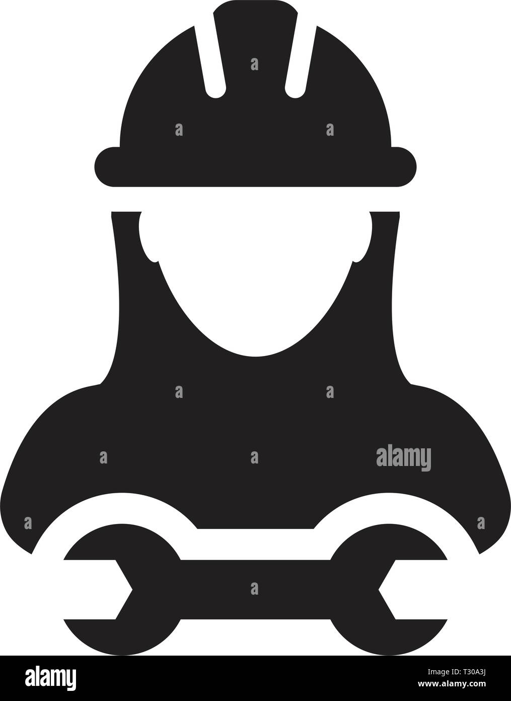 Construction worker icon vector female service person profile avatar ...