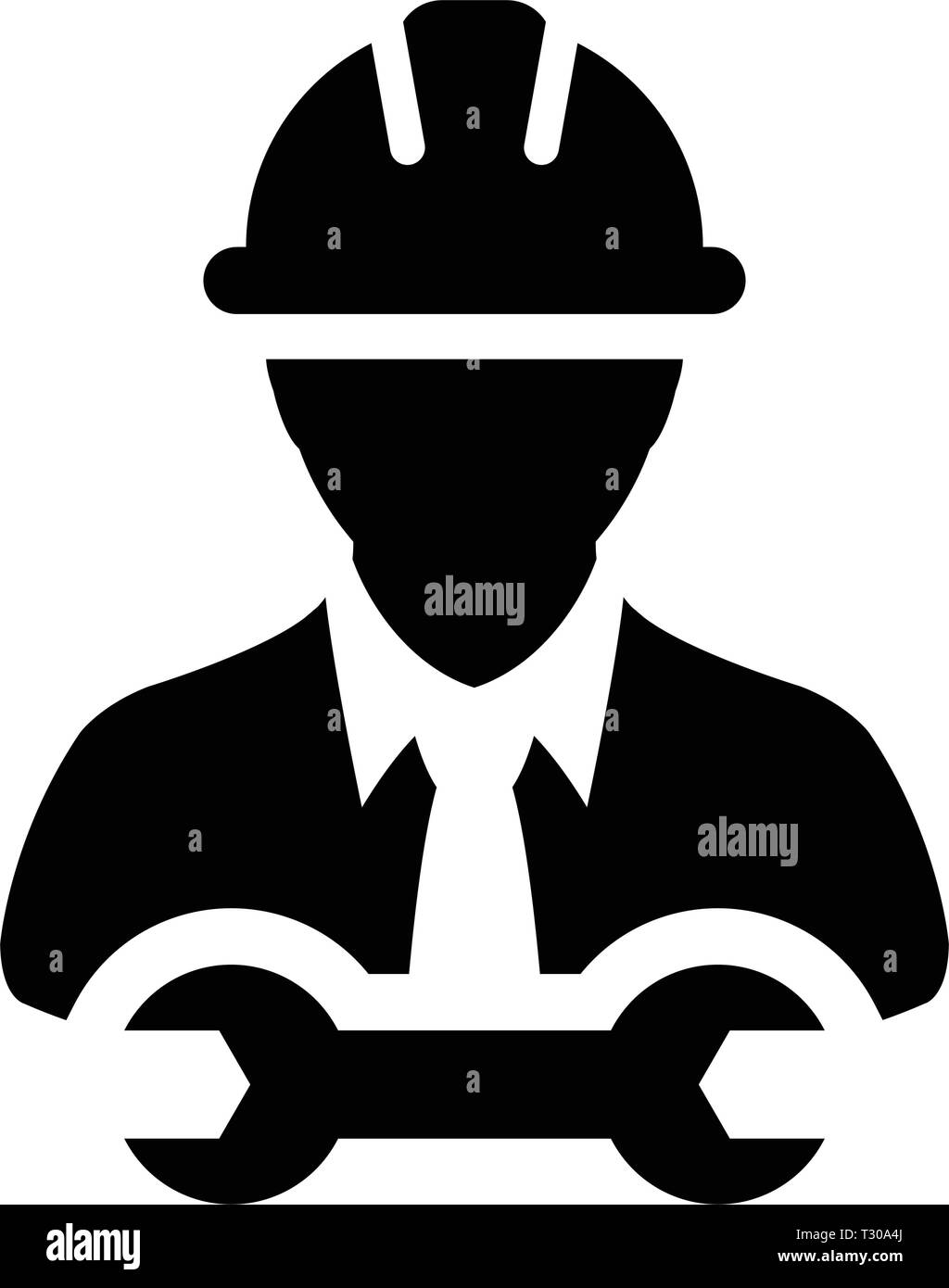 Spanner icon vector male construction service person profile avatar ...