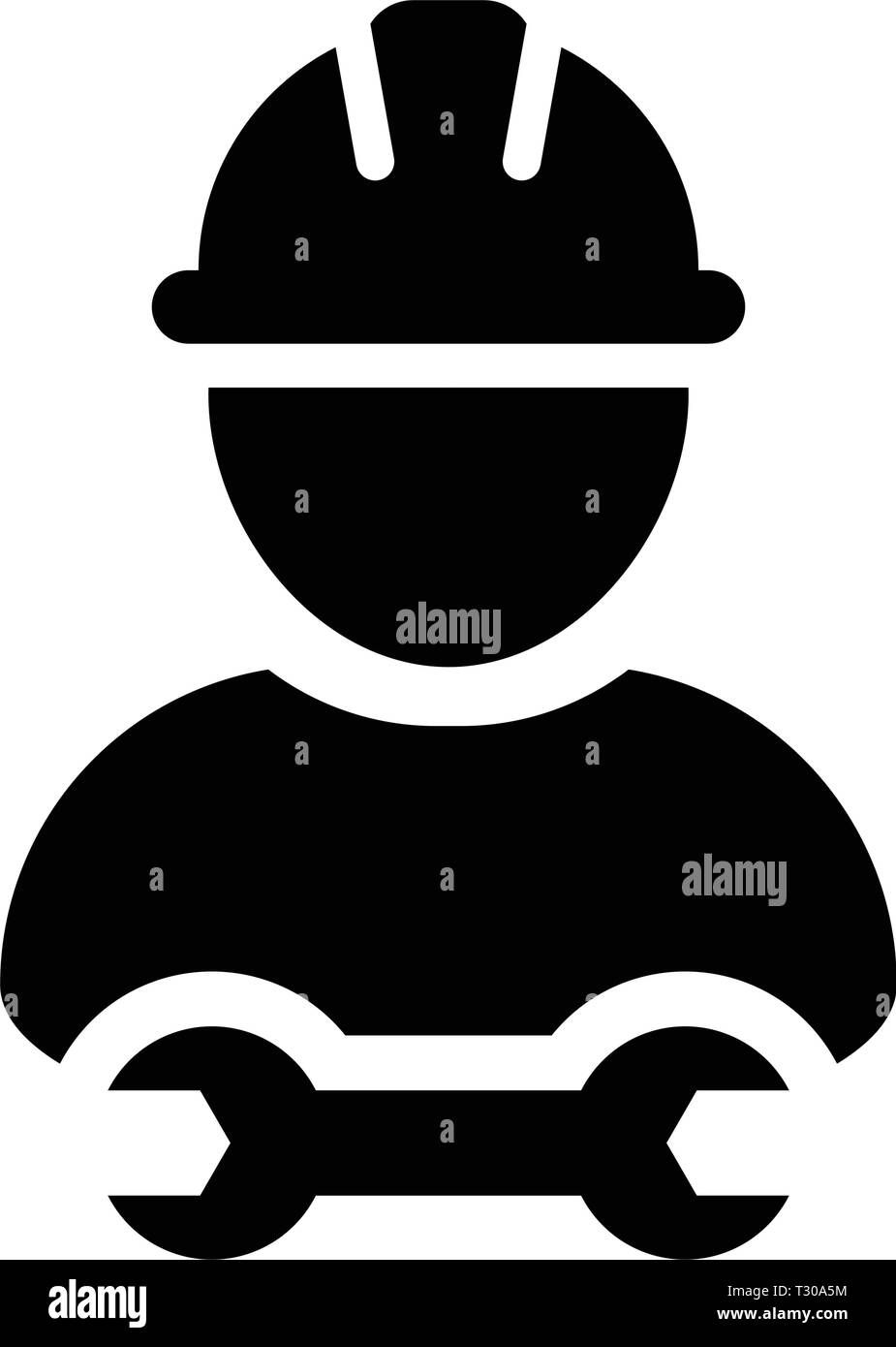 Factory worker icon vector male construction service person profile ...