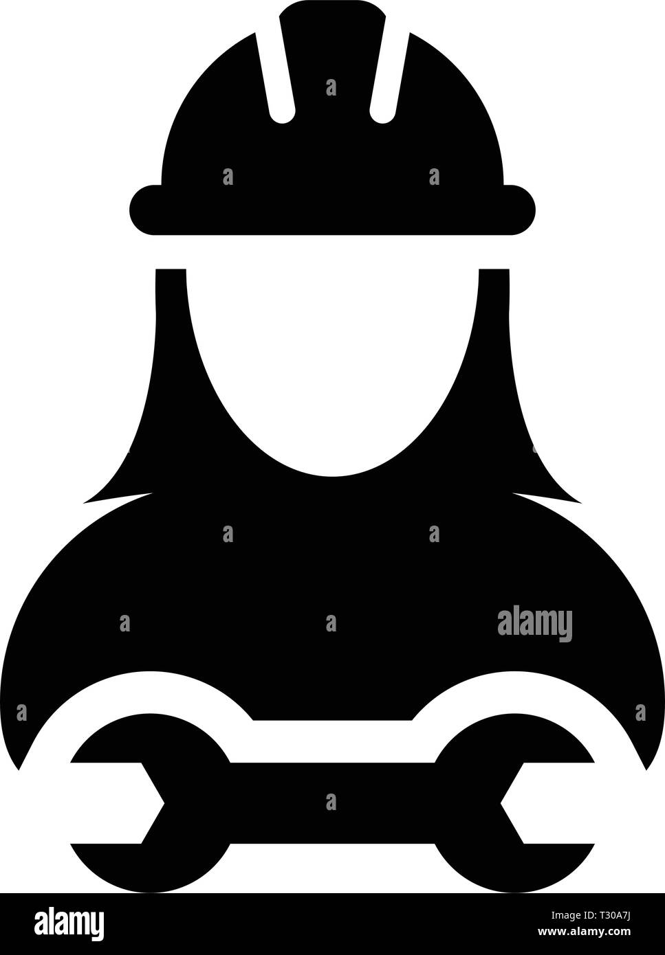Safety worker icon vector female construction service person profile ...
