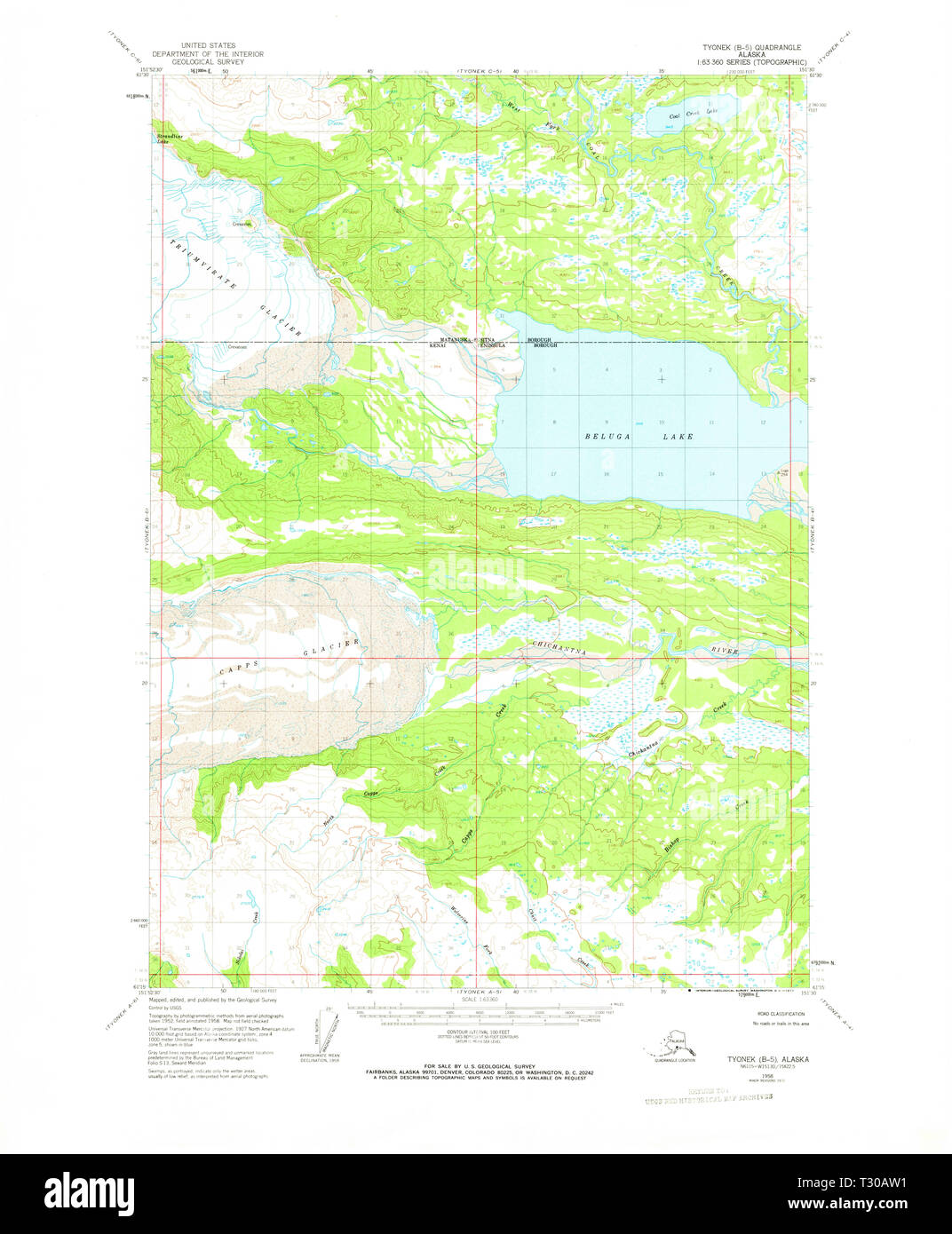Map of alaska 1958 hi-res stock photography and images - Alamy