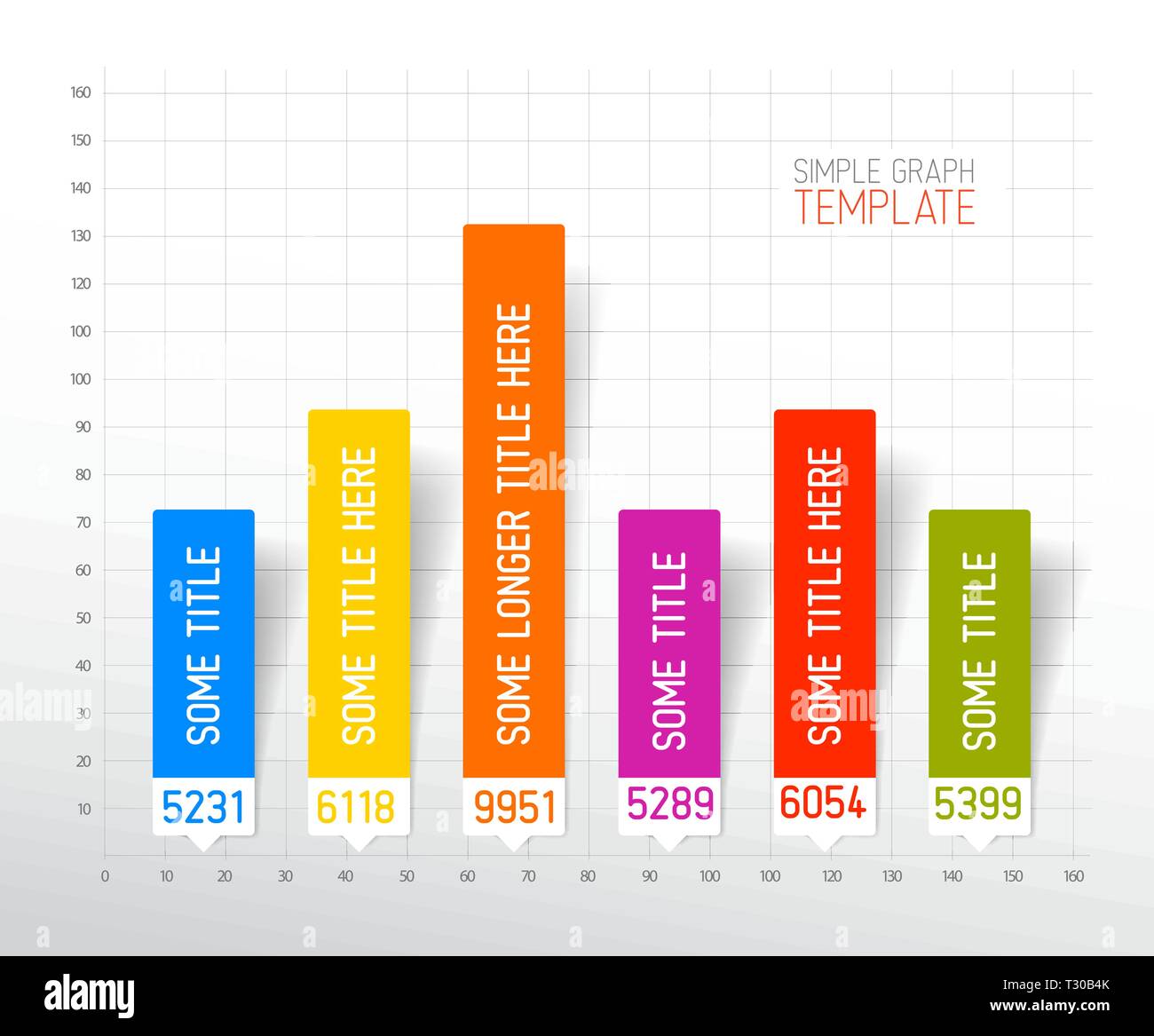 Vector Infographic flat design column graph chart colorful template ...