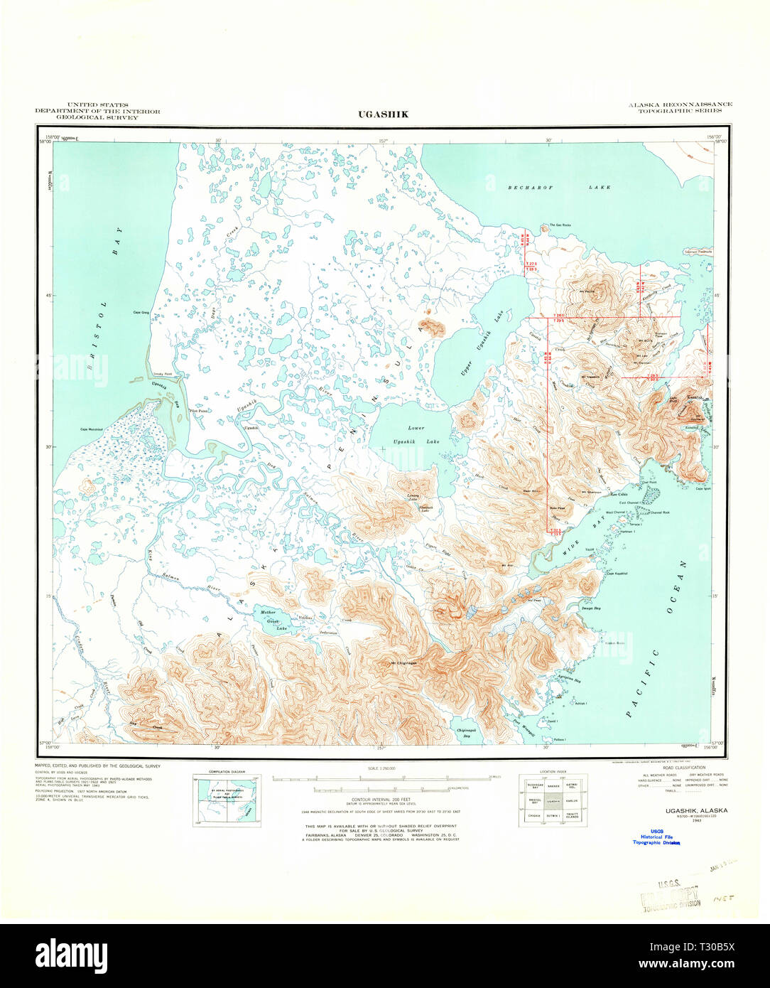 Alaska topographical map hi-res stock photography and images - Alamy