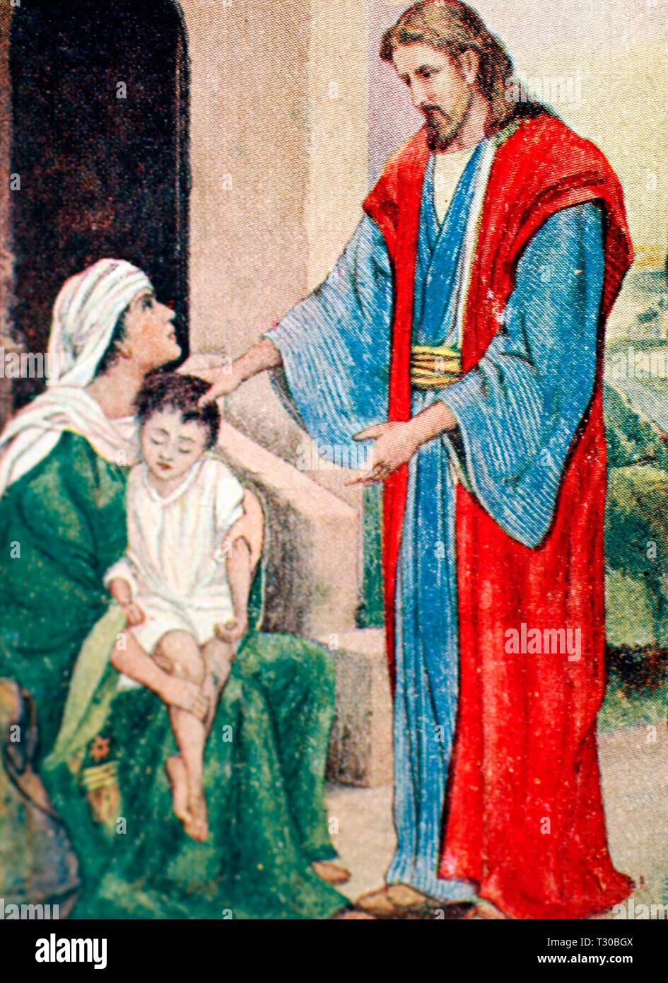 Antique Bible Lesson Card For Sunday School Students Depicting Jesus 