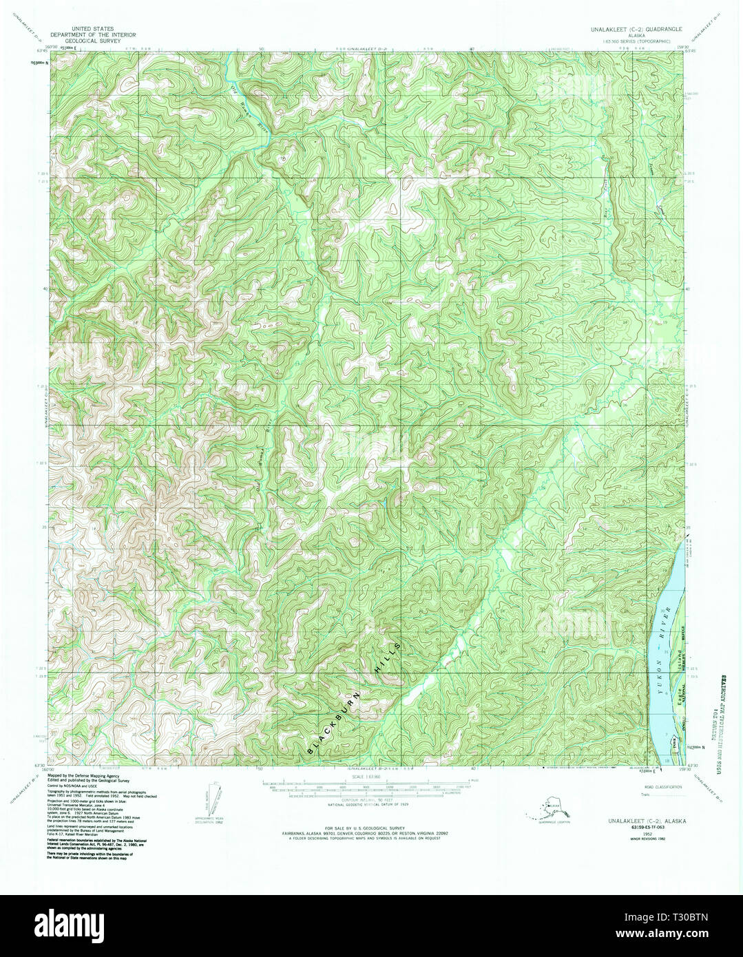 USGS TOPO Map Alaska AK Unalakleet C-2 360188 1952 63360 Restoration ...