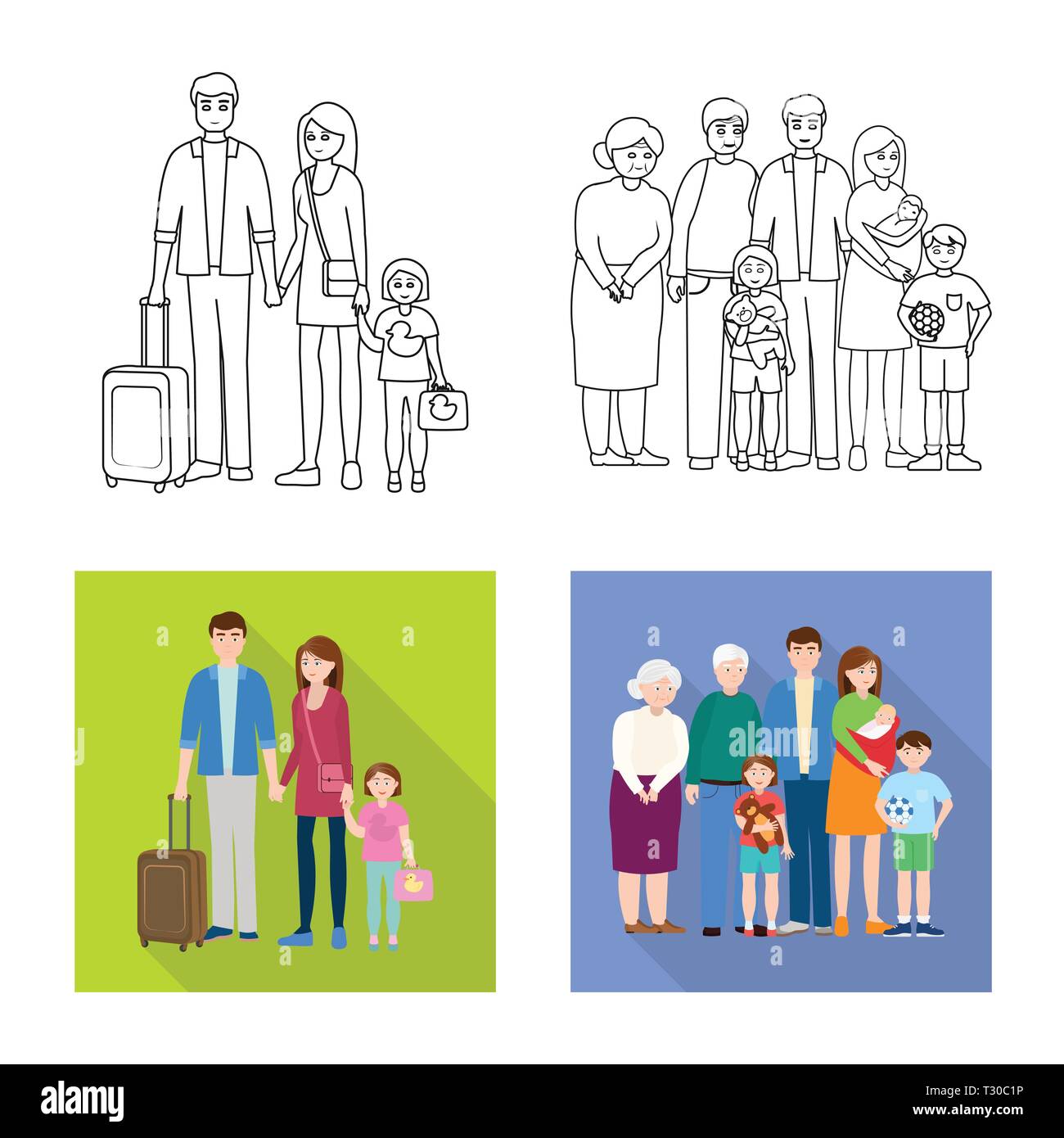 Grandpa grandchildren icon hi-res stock photography and images - Alamy