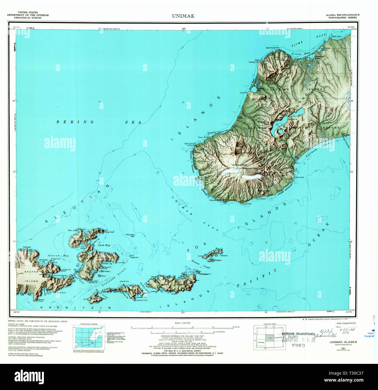 Alaska topographical map hi-res stock photography and images - Alamy
