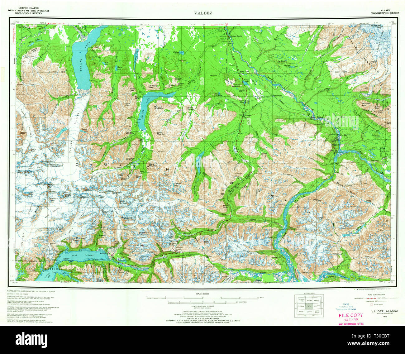 Alaska topographical map hi-res stock photography and images - Alamy