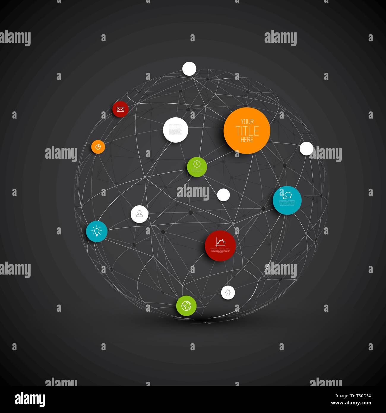 Vector abstract circles illustration / infographic network template ...