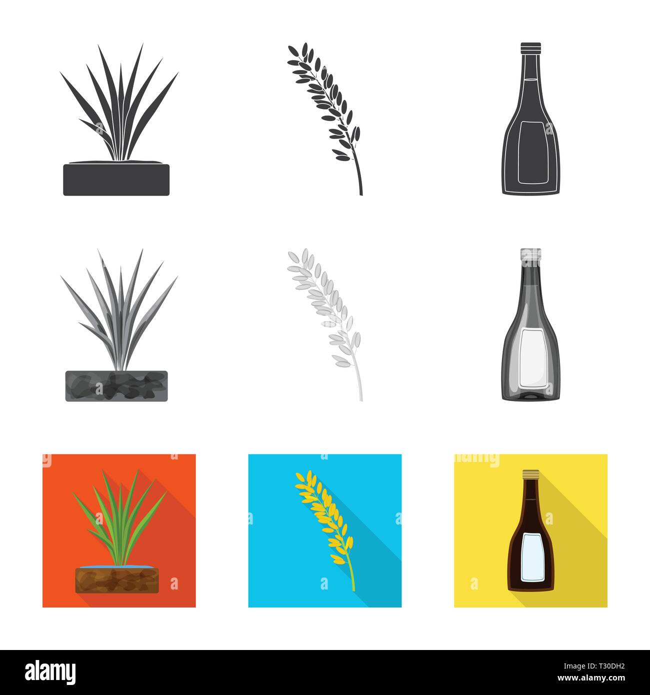 Rice Panicle Stock Vector Images - Alamy