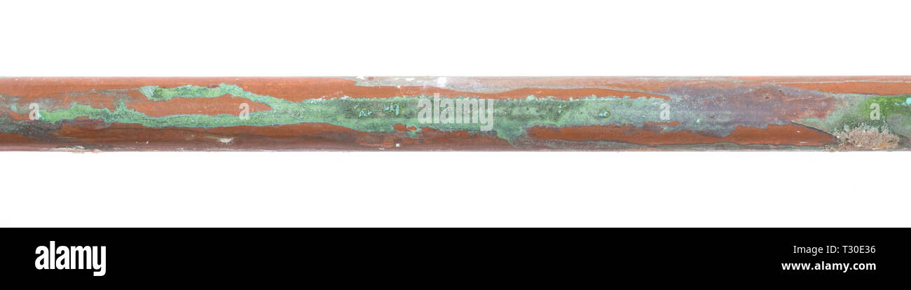 Old brass pipe, isolated on a white background Stock Photo - Alamy