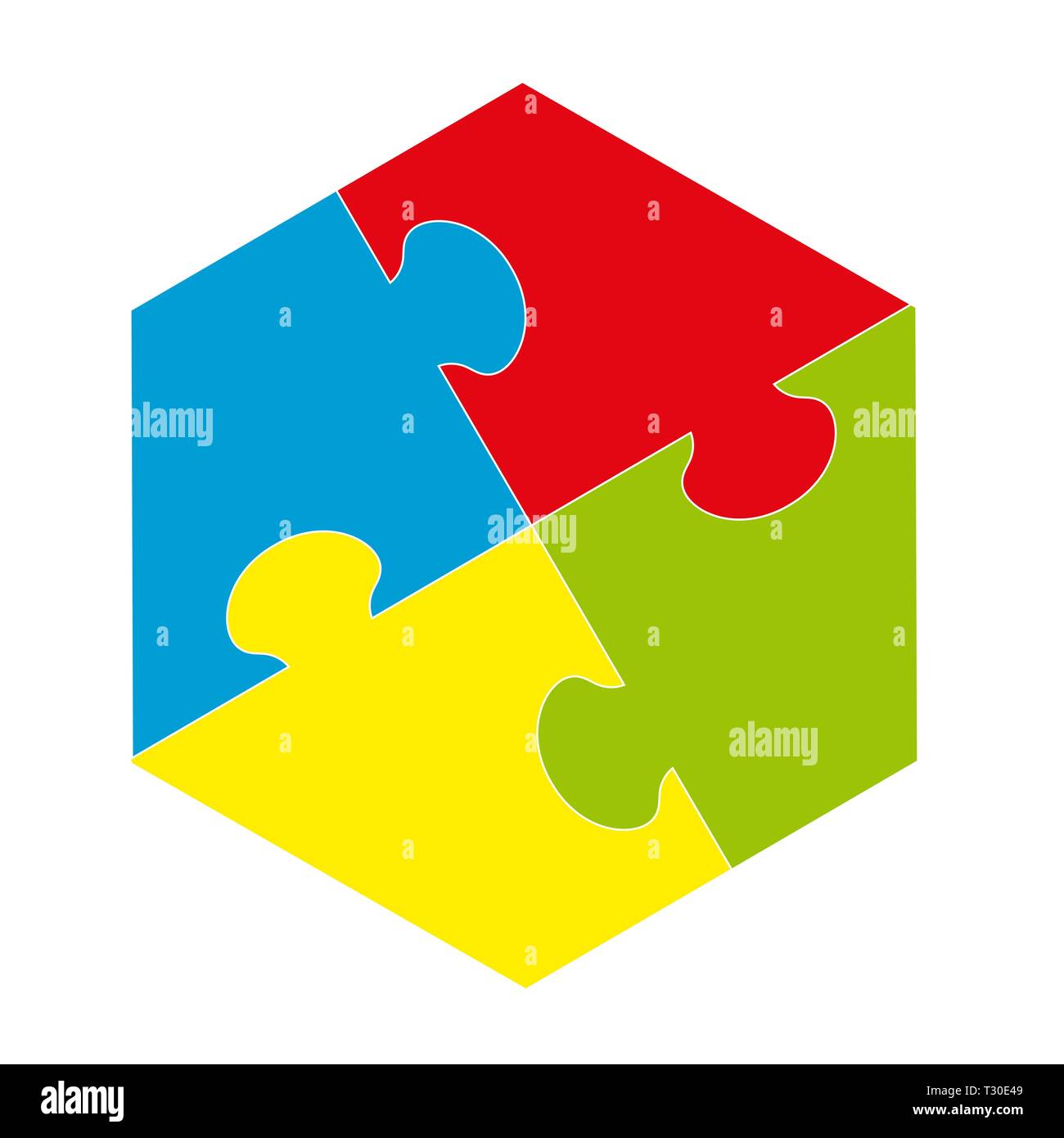 polygon is composed of puzzles, flat design Stock Vector Image & Art ...
