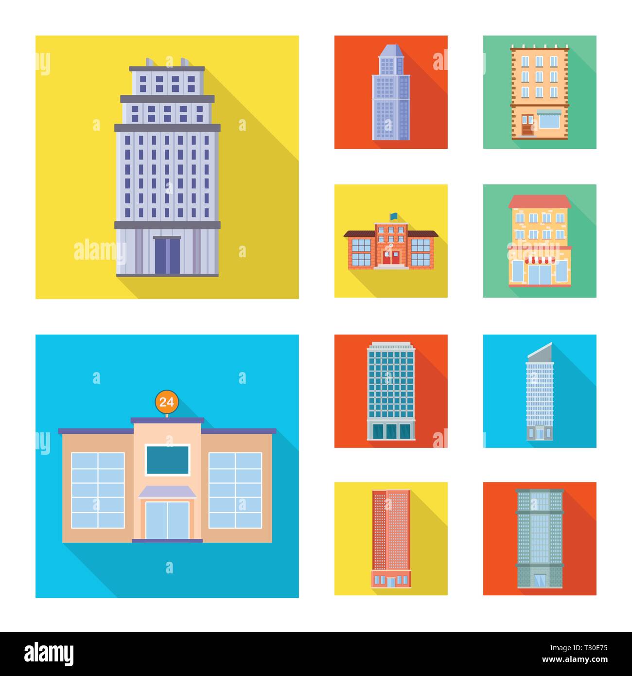 Vector design of municipal and center icon. Set of municipal and estate ...